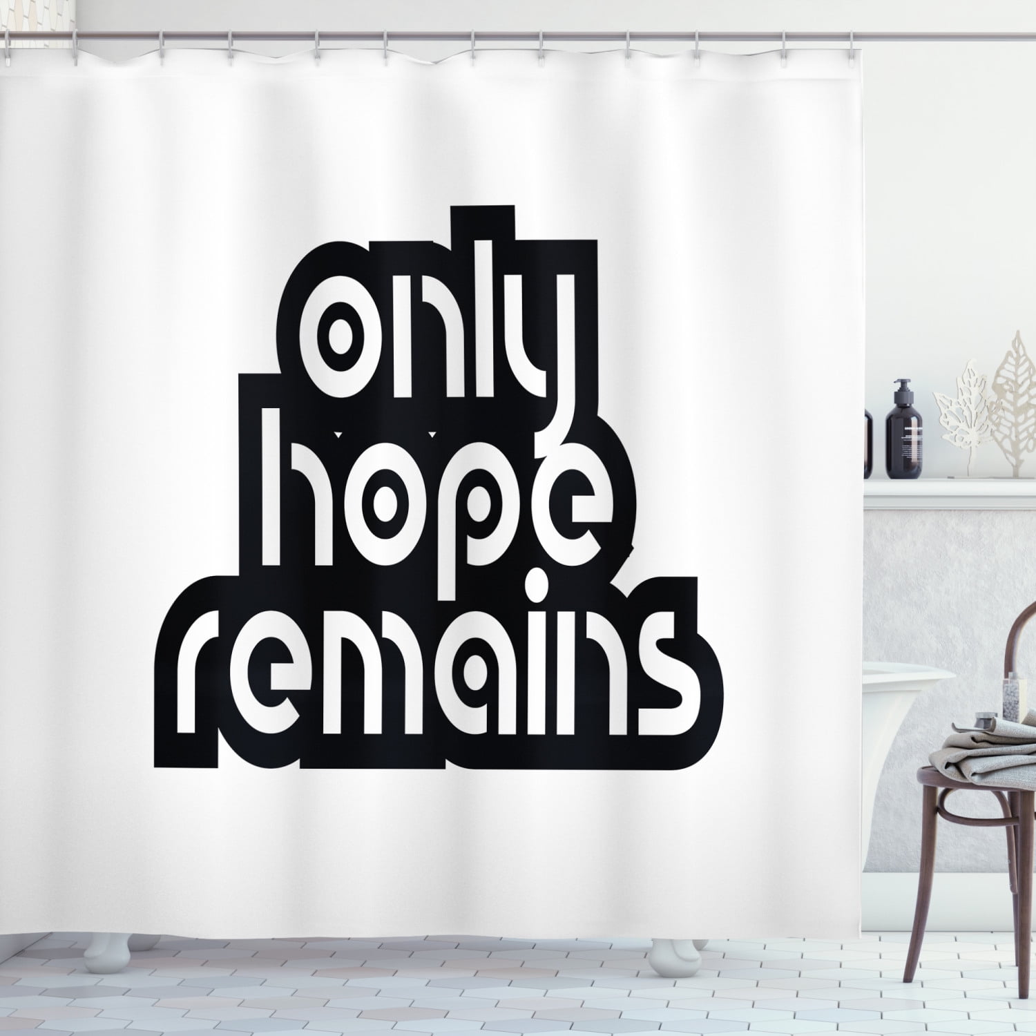 Hope Shower Curtain, Inspirational Message Only Hope Remains ...