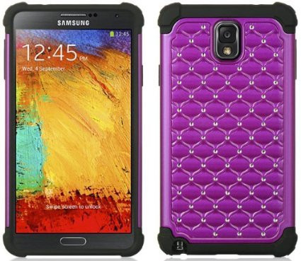 Galaxy Note Edge Case, Crystal Rhinestone Studded Hybrid Dual Layer ...