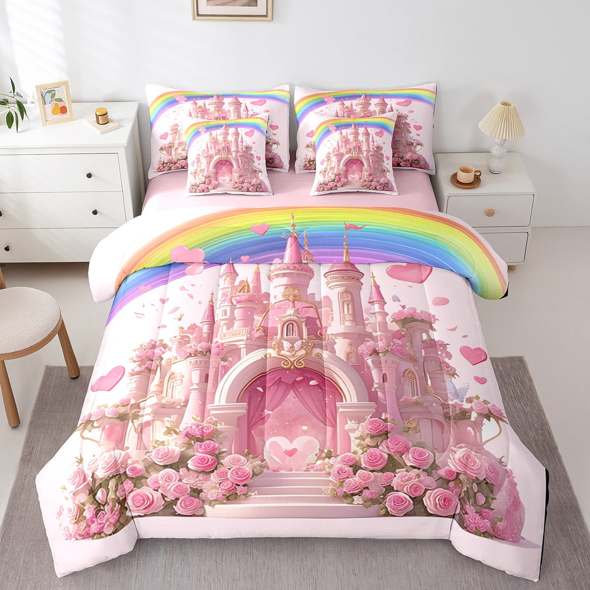 Click here for Yst 7 Piece Rainbow Bedding Queen For Girls Kids C... prices