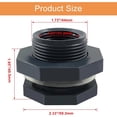1 Inch NPT1 PVC Threaded Bulkhead Fitting, 2pcs Plastic Water Tank ...