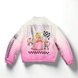 Nintendo Mariokart Princess Peach Girls Nylon Varsity Bomber Jacket ...
