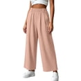 Akmaiox Sweatpants for Women Stretch High Waist Solid Color Wide Leg ...