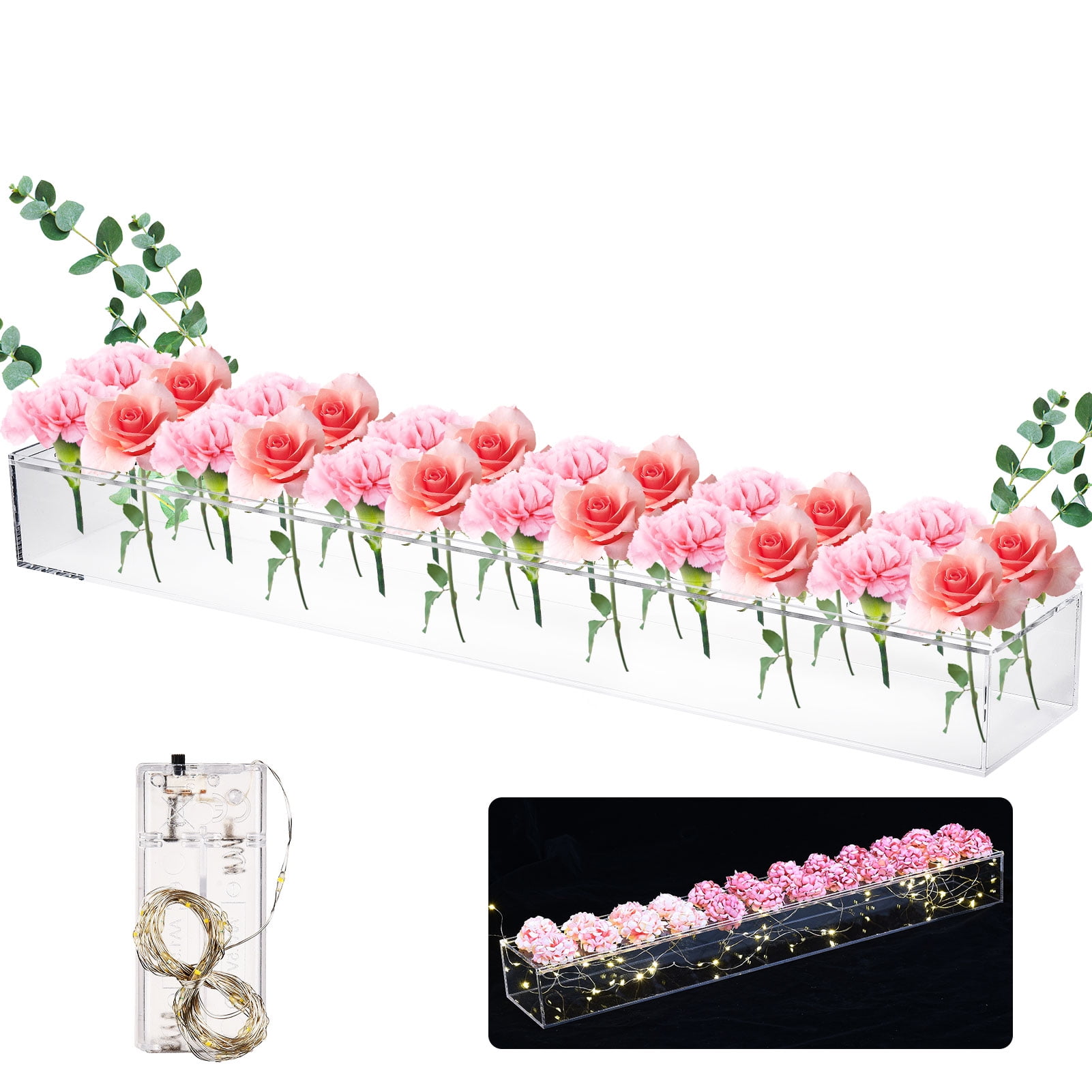 Rectangular Flowers Vases Clear Acrylic Modern Vases ，Rectangular ...