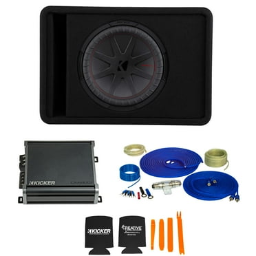 Kicker Audio Powered 12" Subwoofer Amp Kicker Box Combo Kit with Down ...