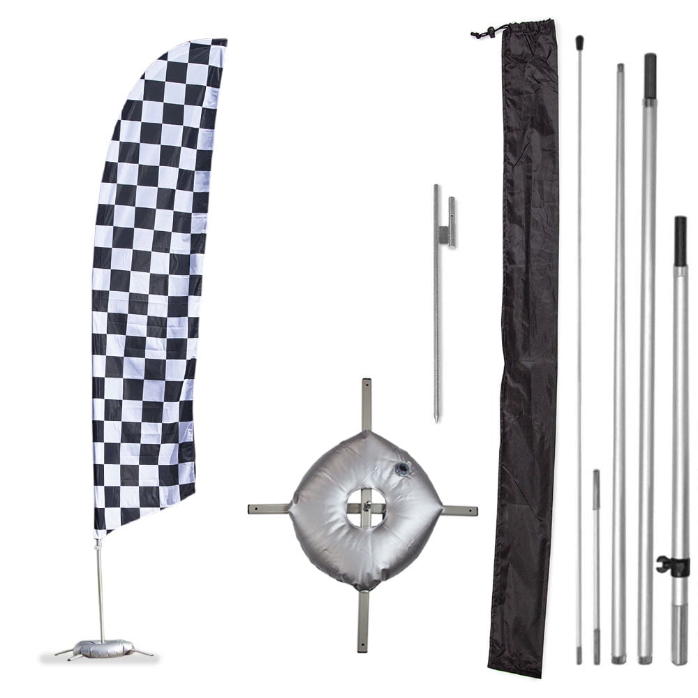 Vispronet Premium Checkered Feather Flag Kit - Includes 13ft Sectional ...
