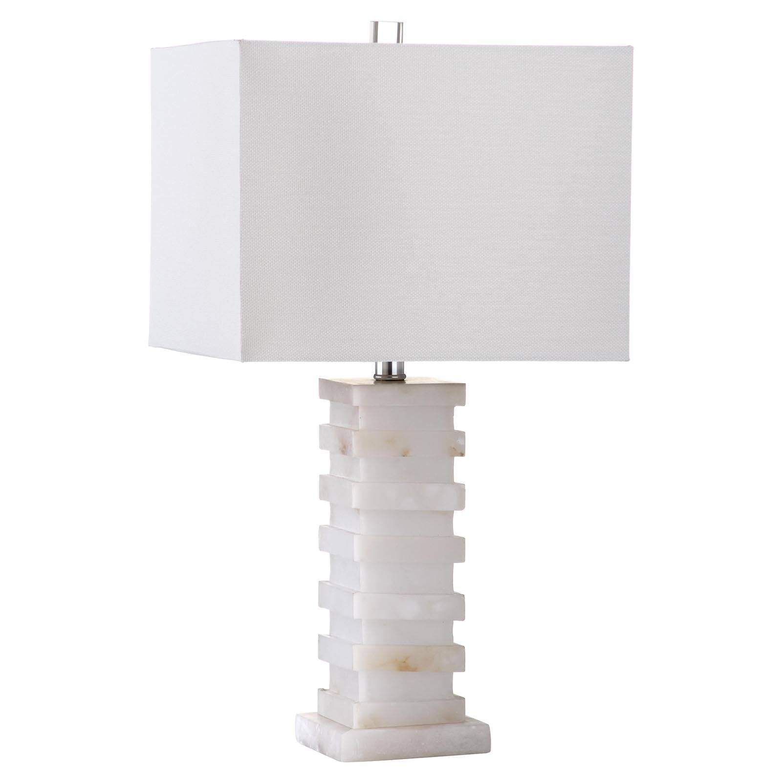 Safavieh Cinder 24.5 in. H Marble Jenga Base Table Lamp - Walmart.com ...