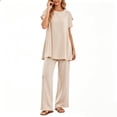 AHTJRT 2 Piece Lounge Outfits for Women Short Sleeve Tunic Tops ...