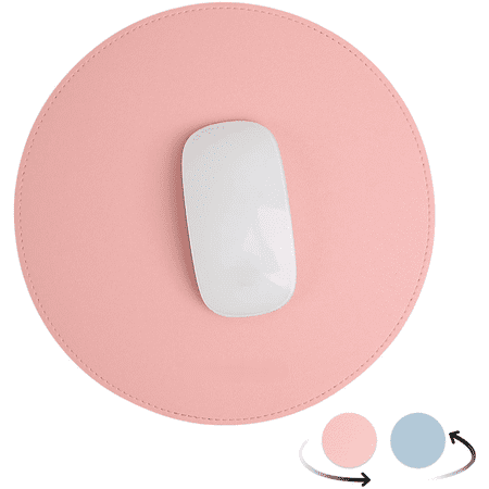 Mouse Pad, Double-Sided Mouse Pads Small Round PU Leather Mouse Mat ...