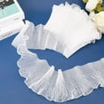 10 Yards x 5 Inch White Pleated Gathered Ruffle Lace Trim Organza Tulle ...