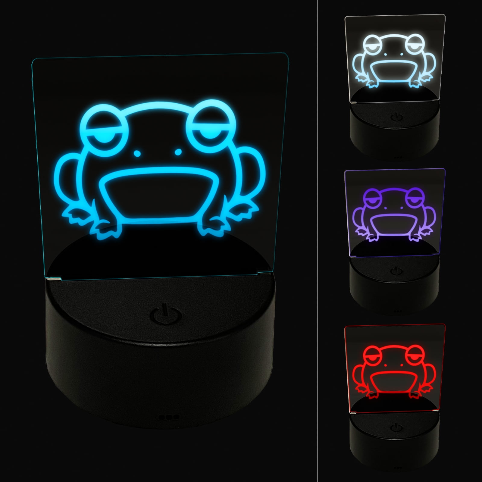 Unamused and Grumpy Frog LED Night Light Sign 3D Illusion Desk ...