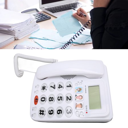 Big Button Phone For Seniors, Corded Landline Telephone Picture Buttons ...