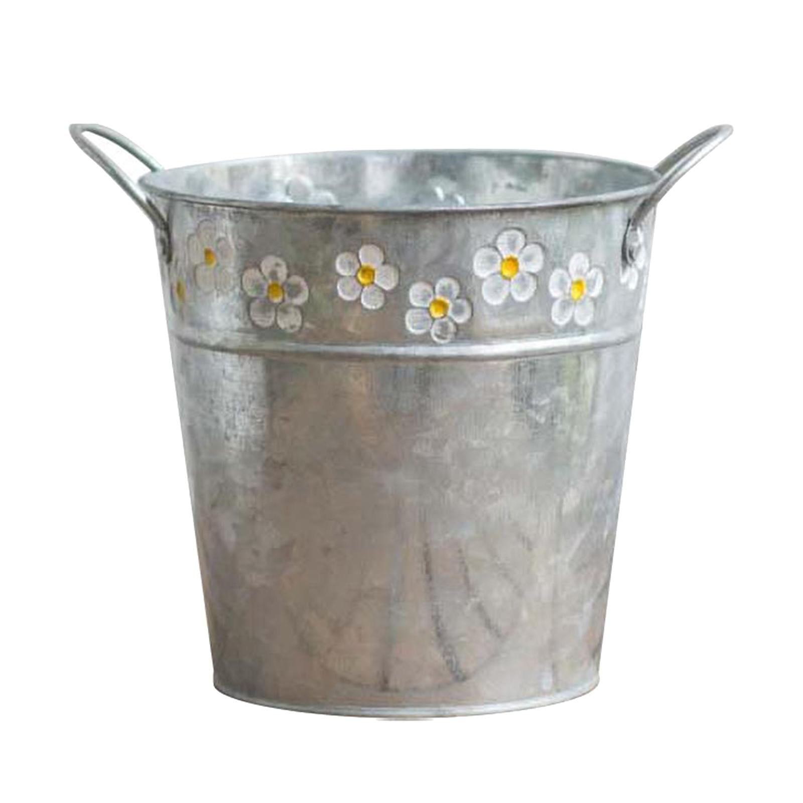 Decorative Galvanized Metal Buckets, Rustic Vintage Pot Planter ...