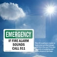 (2 Pack) If Fire Alarm Sounds Call 911 OSHA Emergency Sign 5 Inch X 3.5 ...