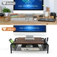 Rustic Brown Desk Monitor Stand Riser with Organizer Drawer for Office ...