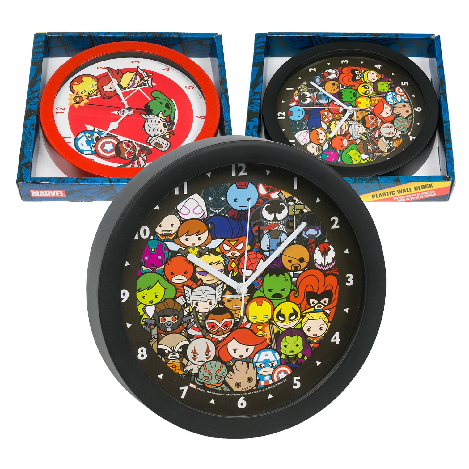 Marvel Avengers Kawaii Wall Clock, 9.5 inches- 2 pcs - Walmart.com