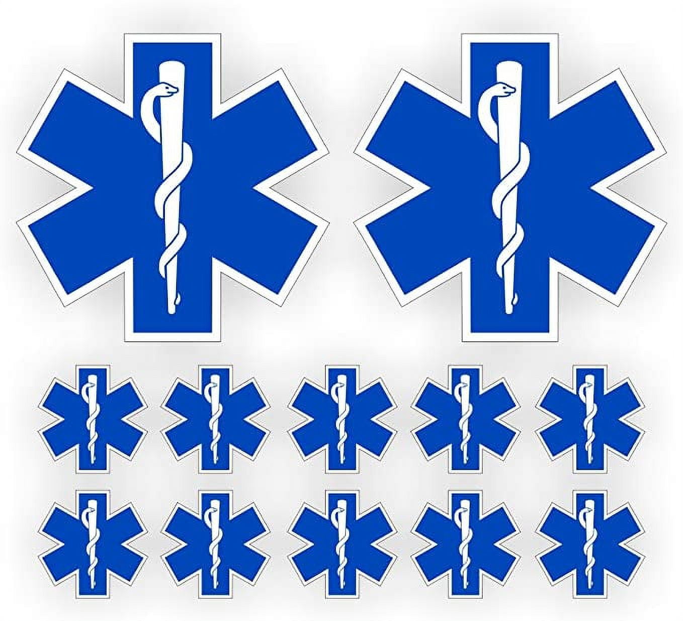 Medical Stickers Star Of Life Medical EMS Vinyl Sticker Decal-White-18 ...