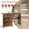 Gymax Folding Sewing Craft Table with Storage, Wheels, Portable for ...