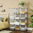 SONGMICS 12 Cube DIY Storage Organizer, Modular Bookshelf, White ...