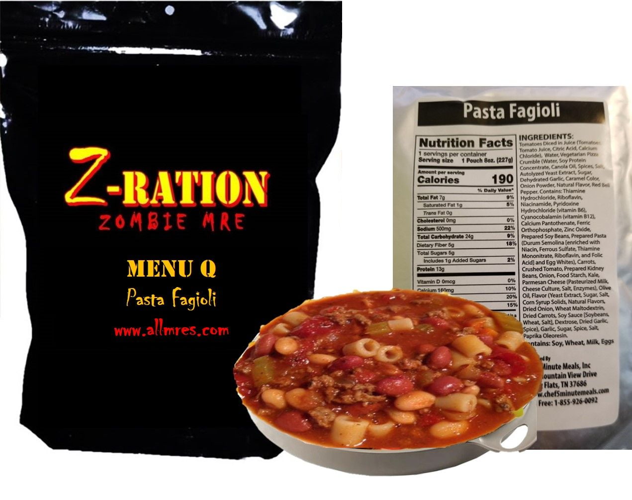Z-Ration – Menu Q MRE (Meal, Ready to Eat) Pasta Fagioli Soup: A Tasty ...