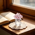 Crystal Flower Vase Ornament Mini Glass Floral Figurine Sparkling ...