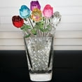 Fox Valley Traders Floral Glass Roses Bouquet, Set of 6 Exquisite ...