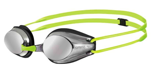 Arena Tracks Jr Mirror Swimming Goggles in Silver-Black-Fluo Yellow ...