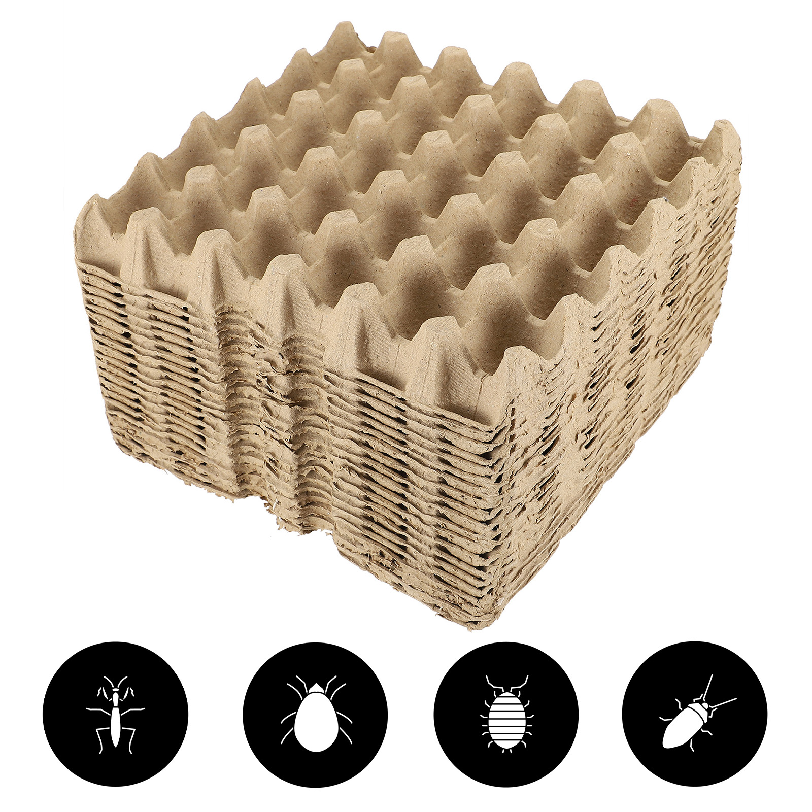 Buy 20pcs 30-Hole Biodegradable Pulp Egg Flats Insect Larva Colony for ...