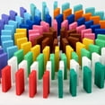 Wood Domino Toy 120pcs Domino Blocks Train Toys Kids Early Educational Dominoes Game Toys ...