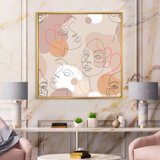 Designart Abstract Woman Portraits One Line Canvas Wall Art - Walmart.com