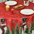 Smile Holiday Dining Tablecloth, 60 Inch Round, Red Xmas Decor with ...