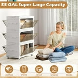 Costway 3-Tier Stackable Storage Bins 33-gal Collapsible Storage Boxes ...