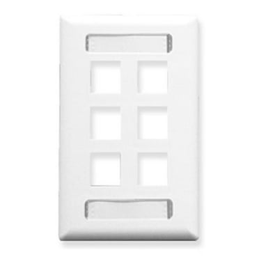 ICC IC107FT4WH Modular Furniture Faceplate with 4 Ports for HD Style in ...