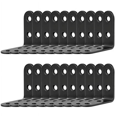 nipocaio 20pcs Black Stainless Steel Fixing Brackets 40x40mm, Metal ...
