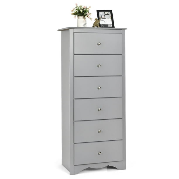 Giantex 6 Dresser Chest, Free Standing Wooden Storage Cabinet, Tall ...