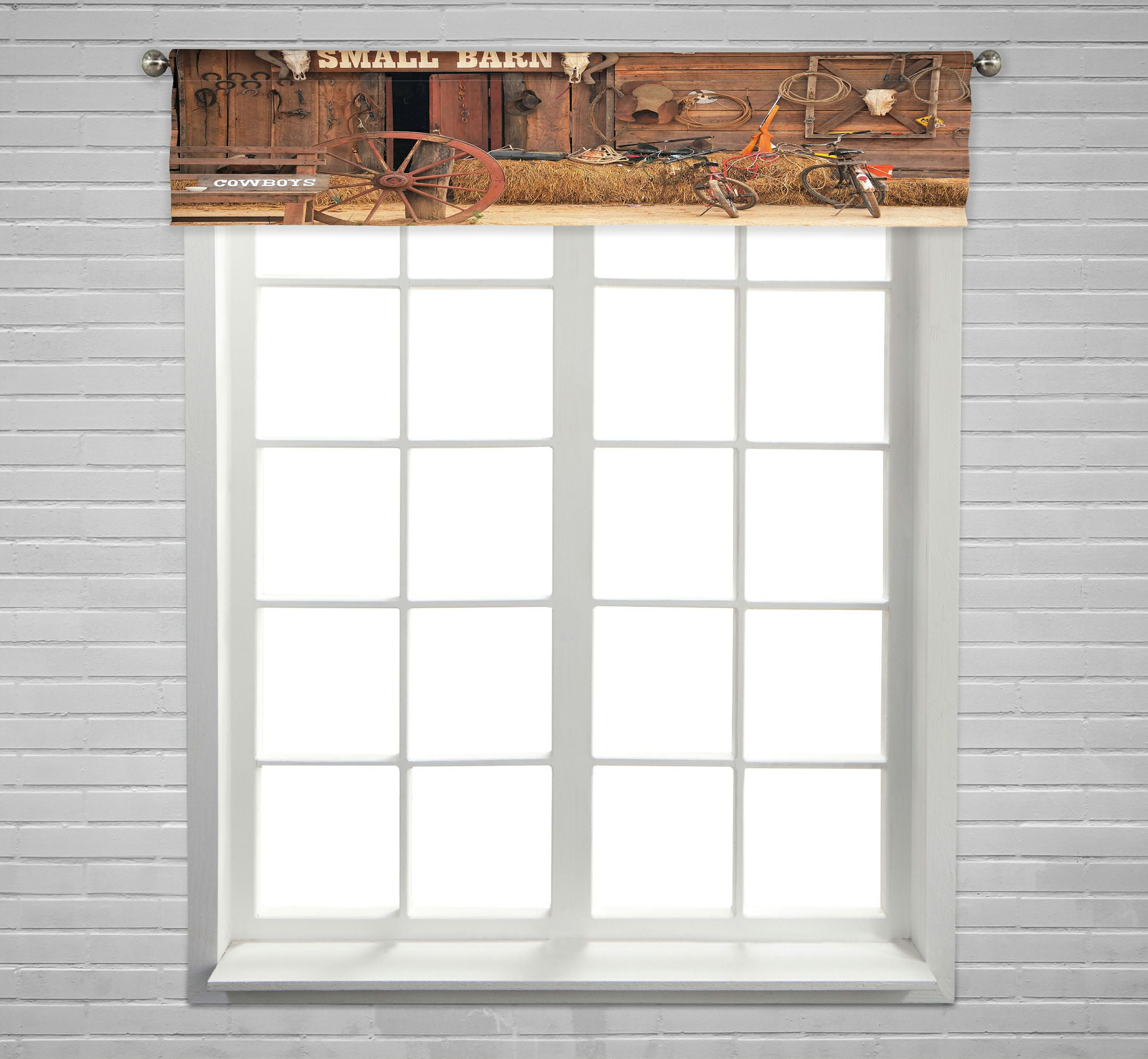 ABPHQTO Western Style Cowboy Home Window Curtain Valance Rod Pocke ...