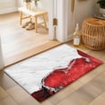 Area Rug 2x3ft, Abstract Red White Marble Texture Washable Rugs for ...