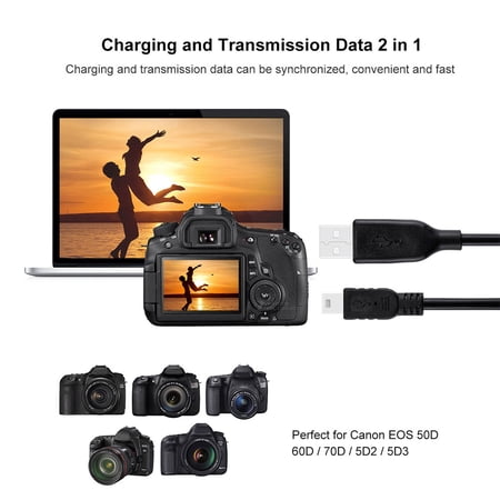 PULUZ Mini USB Cable High Performance ABS 1m Charger 2 in 1 Plug and ...