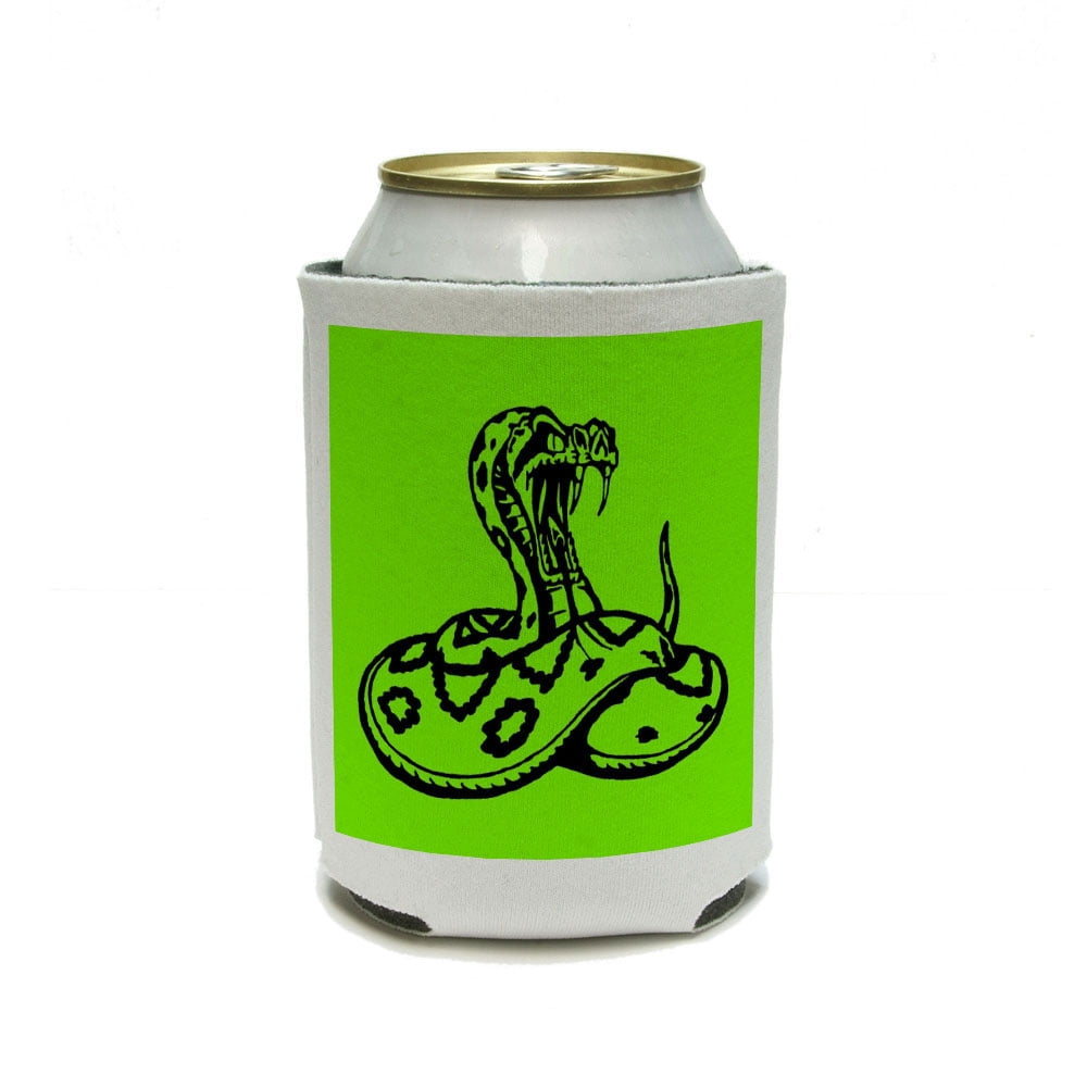 Rattlesnake Snake On Green - Cobra Can Cooler Drink Insulator Beverage ...