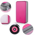 80 Capacity CD Case,Portable DVD Pink Hard Plastic Holder Organizer ...