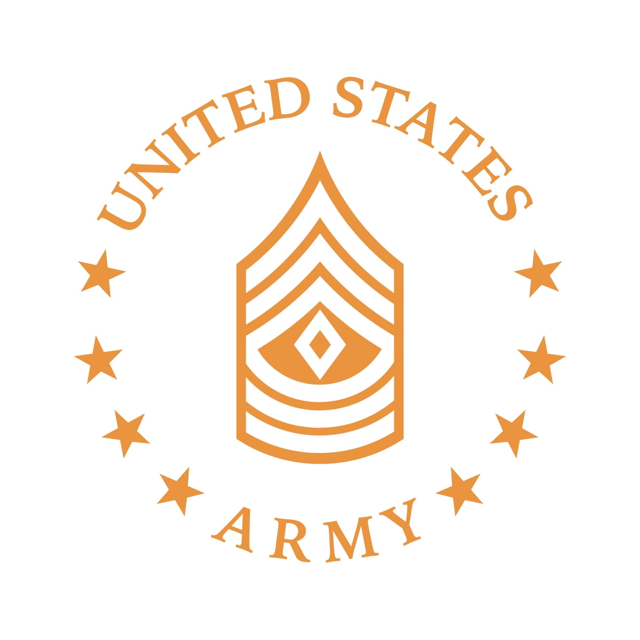 E-8 First Sergeant US Army Rank Sticker Decal Die Cut - Self Adhesive ...