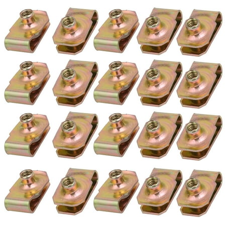 20pcs 65Mn Spring Steel Speed Fastener U Nut Clip Brass Tone for M5 ...