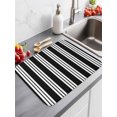 Black Striped Dish Drying Mat 16x18 inch Modern Classic Stripes Rustic ...