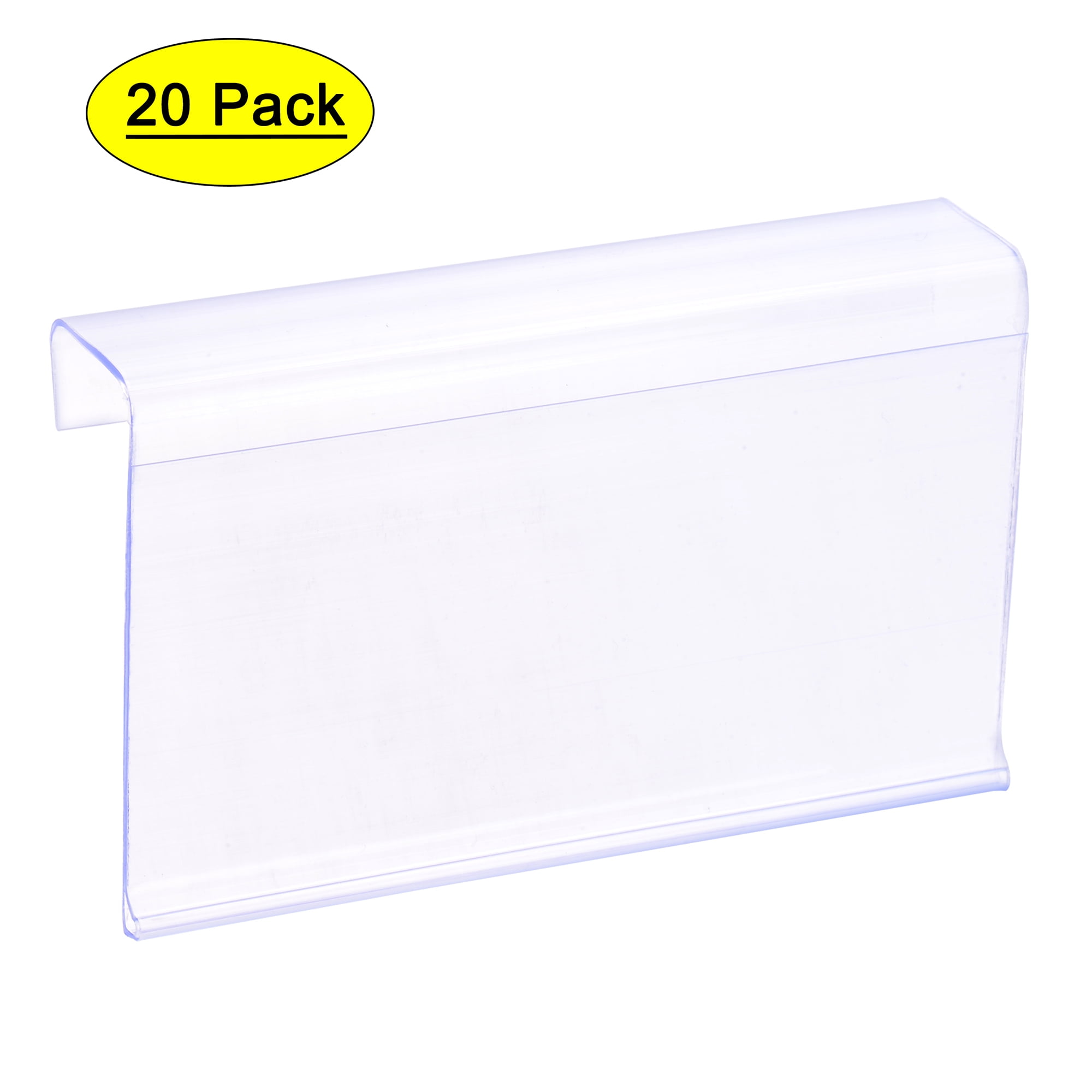 Uxcell 100x60mm L Shape Label Holder Clear Plastic for Wire Shelf, 20 ...
