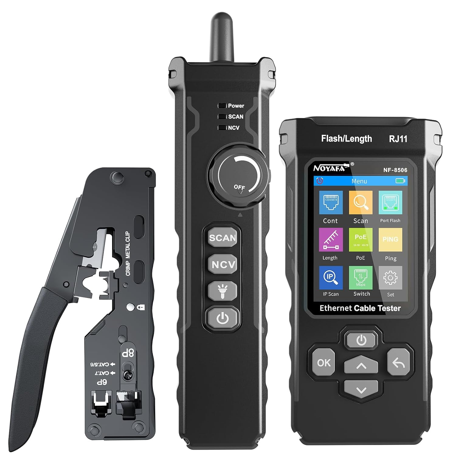 NF-8506 Network Cle Tester with RJ45 Crimp Tool, 5 6 Ethernet Cle ...
