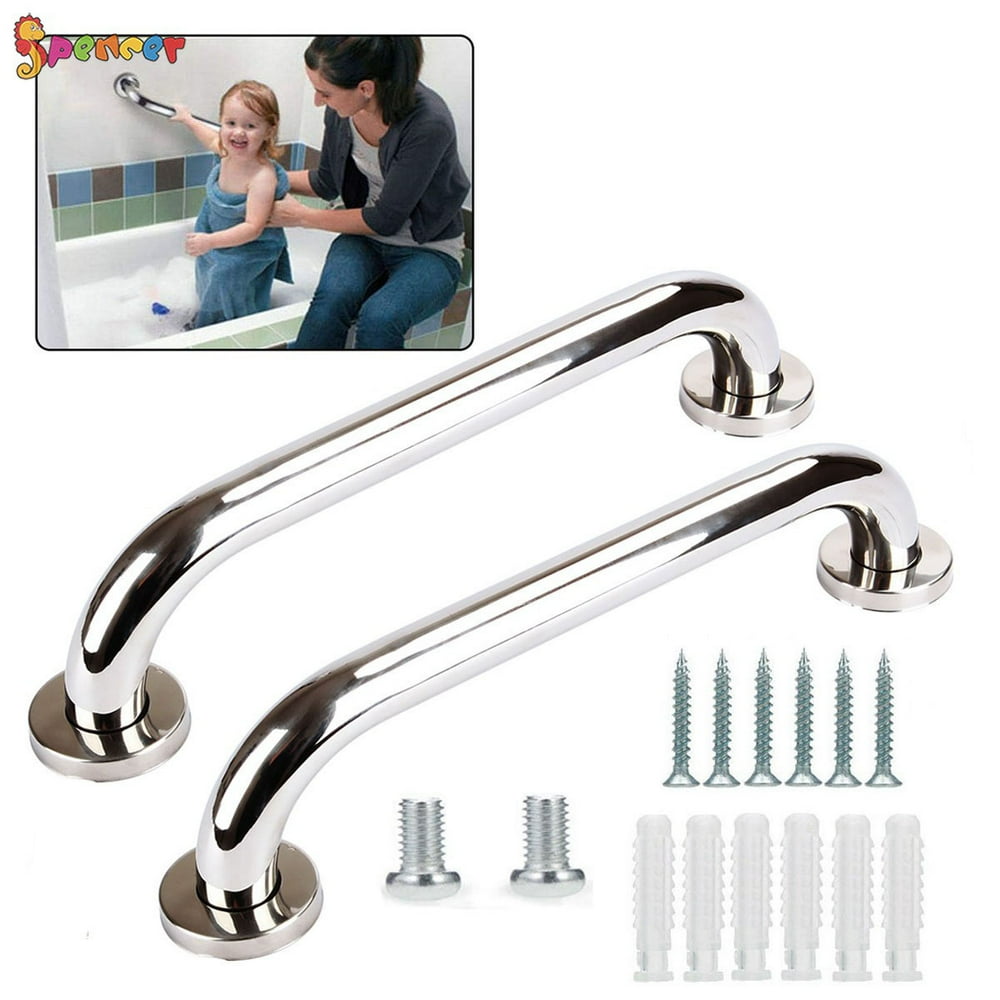 Spencer 2 Pack 12 Inch Stainless Steel Bathroom Grab Bar Safety ...