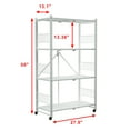 MOLYHOM 4-Tier Heavy Duty Foldable Metal Storage Shelves, Collapsible ...