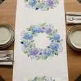 Blue Purple Hydrangea Burlap Cotton Table Runner 13x108 Inches Long ...