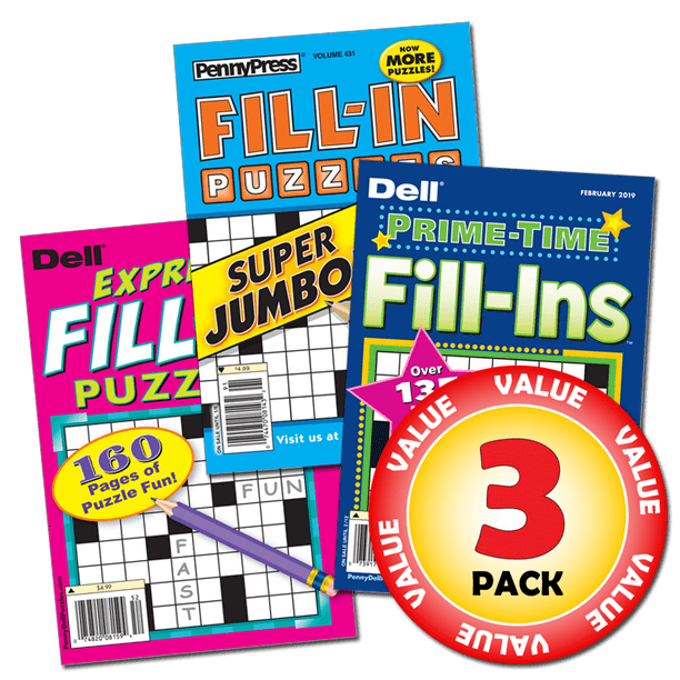 Penny Dell Favorite Fill-In Puzzle 3-Pack by Penny Press and Dell ...