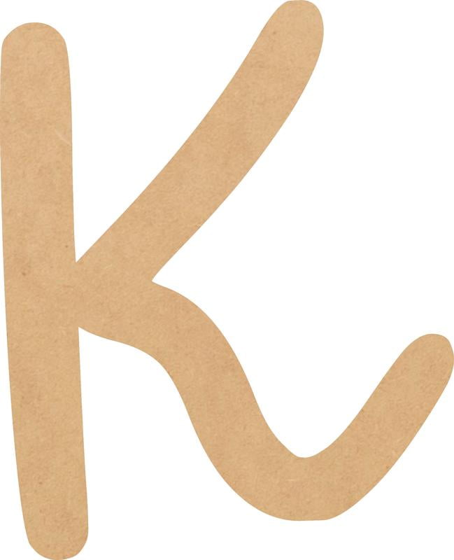 Wood MDF Letter (K) Blank Wood Craft, 5'' Tall Paintable DIY, Script ...