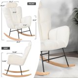 PAPROOS Modern Teddy Fabric Rocking Chair, Accent Rocker Chair with ...